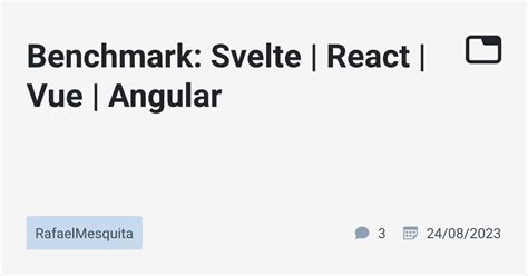 Benchmark Svelte React Vue Angular · Rafaelmesquita · Tabnews