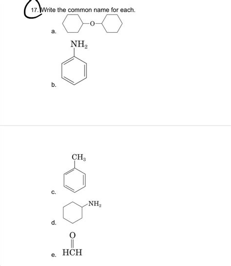 Solved Write The Common Name For Each Write The Chegg Com