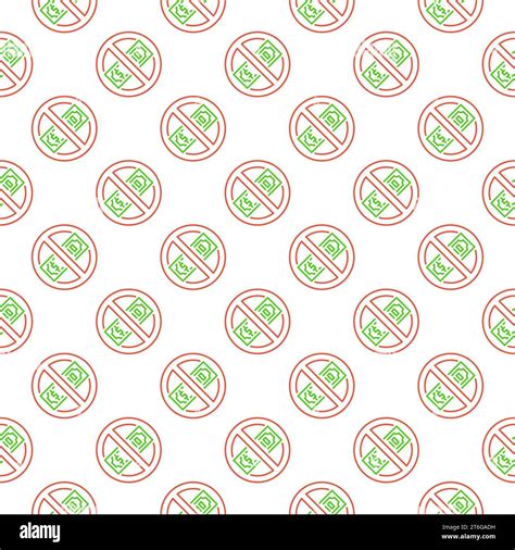 Stop Corruption Vector Bribery Ban Concept Seamless Pattern In Outline