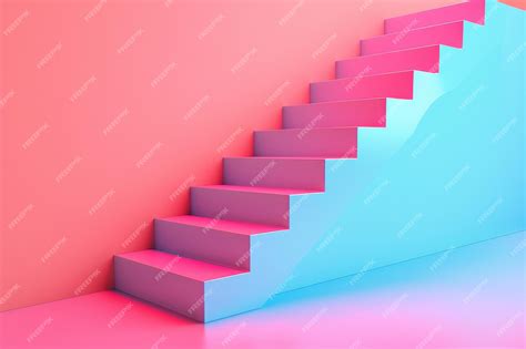Premium Photo A Staircase With Colorful Steps
