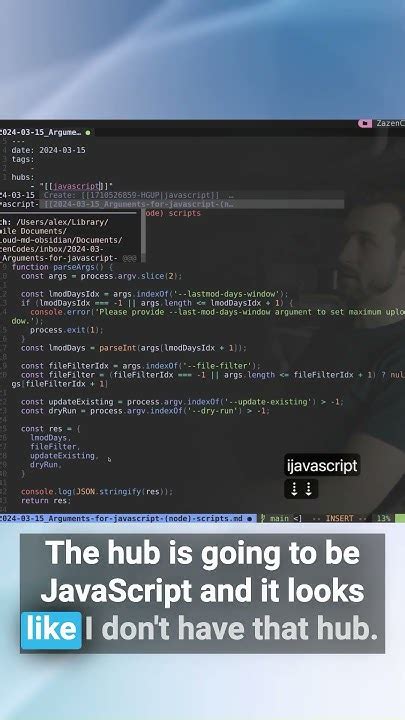 📝 Tmux Neovim Zettelkasten Note Taking Parse Node Script Args Programming Neovim