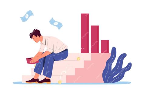 실패 은행에서 금융 위기 화가 사업가 프리미엄 벡터