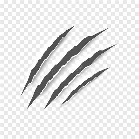 Black Claw Scratches Vector Isolated Claws Scratches Animal Claw