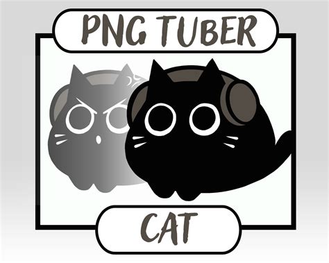 Cat Pngtuber Black Cat Gamer Cat Cute Vtuber Model Chibi