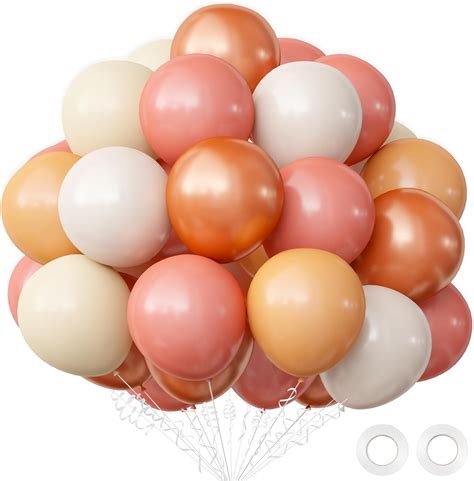 Amazon OuMuaMua Blush Pink Rose Gold Balloons 62Pcs Retro Pink