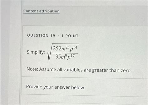 solved content attributionquestion 19 1 ﻿pointsimplify