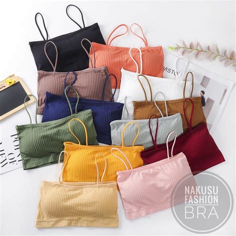 Nakusu Mul Color Bra Tube Bras Cotton Female One Piece Chest Crop Top Bralette Underwear