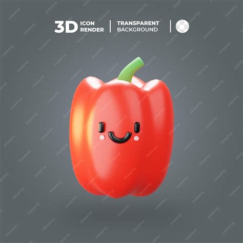 Premium Psd 3d Cartoon Red Bell Papper