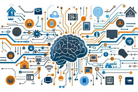 Complex Brain Network Illustration With Connected Devices Symbolizing Advanced Technology And