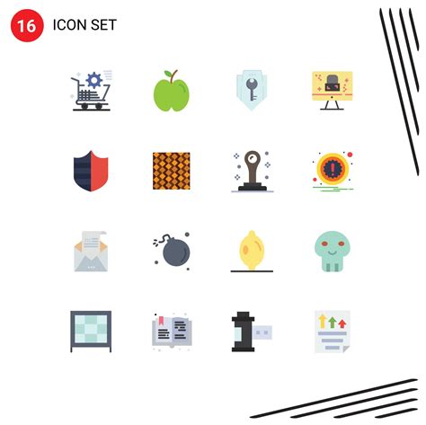 16 Thematic Vector Flat Colors And Editable Symbols Of Cart Access Online Education Protection