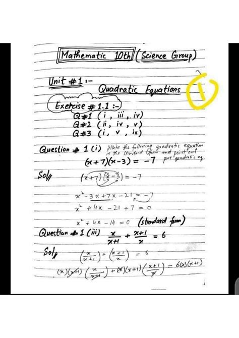Solution Quadratic Equation Studypool