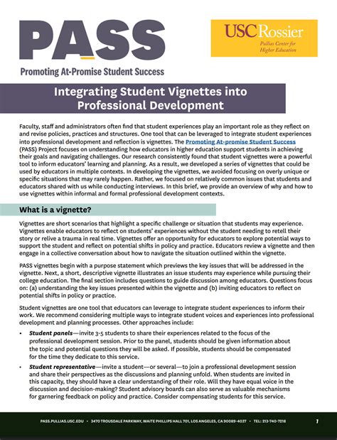 Student Vignettes Pass Promoting At Promise Student Success