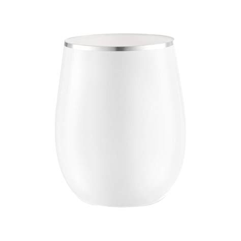 Plastic Glasses White Silver Rim Wine Glasses Smarty Had A Party