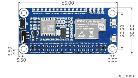 Waveshare Sx1262 Lorawan Node Expansion Board For Rpi Cb Antenna 868 915 Gnss Robotshop