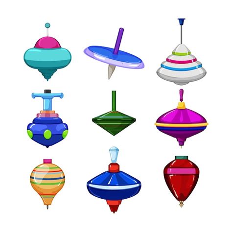 Toupie Jeu De Jouets Illustration Vectorielle De Dessin Animé Vecteur