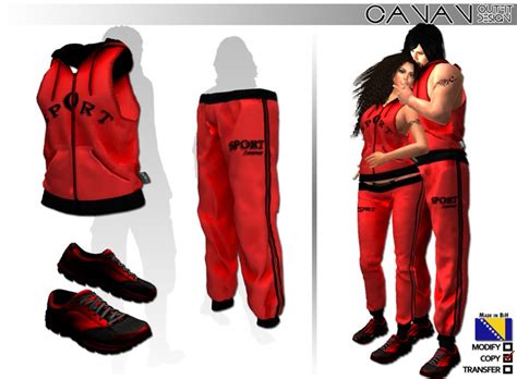 Second Life Marketplace ☆canan Complete Sports Mens Outfit Red☆