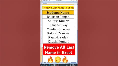 remove last name in excel data how to remove all surnames at once in