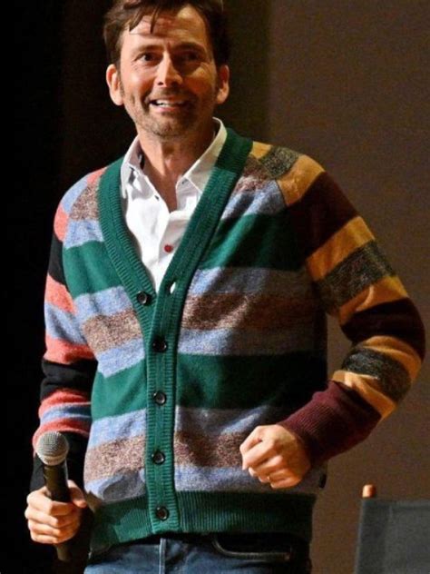 Nycc David Tennant Cardigan Ps Multi Stripe Cardigan Green