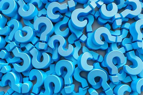 Stack Of Blue Question Marks On Table Stock Illustration Illustration