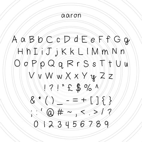 Aaron Handwriting Hand Script Font Alphabet Numbers Letters Etsy