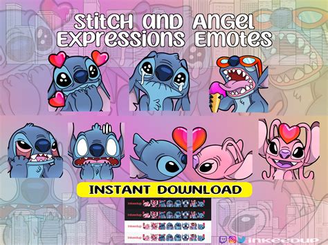 New Stitch And Angel Emotes Twitch Use Discord Use Ready To Use Etsy