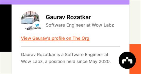 Gaurav Rozatkar Software Engineer At Wow Labz The Org