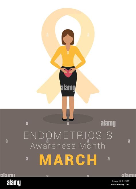National Endometriosis Awareness Month March Info Graphic Stock Vector