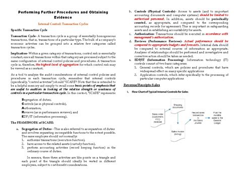 Transaction Cycle Wiley Notes Performing Further Procedures And