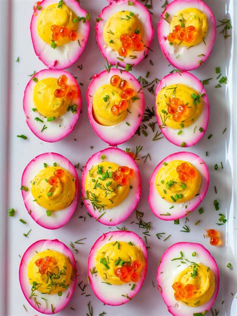 Beet Dyed Deviled Eggs Recipe Tatyanas Everyday Food
