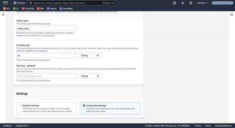 creating an shop api of post cart items into dynamodb via postman lambda and api gateway using