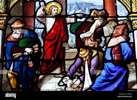 Saint Aignan Church Jesus Chasing The Merchants From The Temple Stock