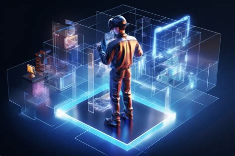 Ar 기술을 사용하여 직업을 수행하는 사람 Ai 생성 이미지