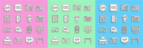 Set Line Bezier Curve Web Development Ui Or Ux Design Front End And