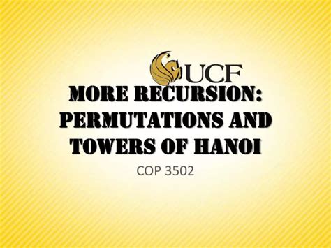 Ppt More Recursion Permutations And Towers Of Hanoi Powerpoint Presentation Id2112197