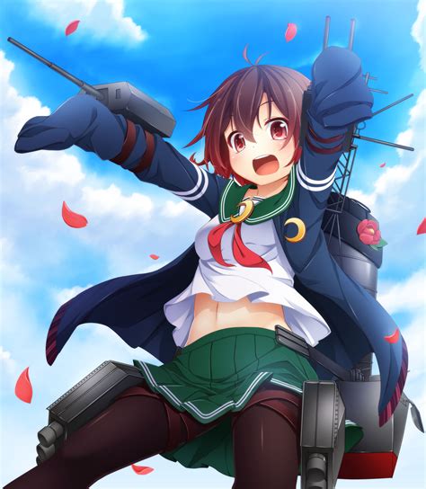 Wallpaper Mutsuki Kancolle Kantai Collection Sky Short Hair Black Stockings 2394x2750