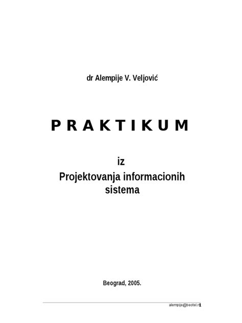 Projektovanje Informacionih Sistema Pdf