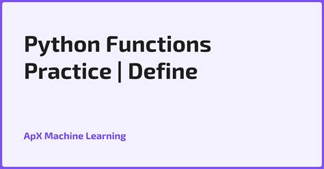 Python Functions Practice Define And Call
