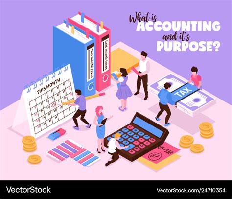 Isometric Accounting Background Concept Royalty Free Vector