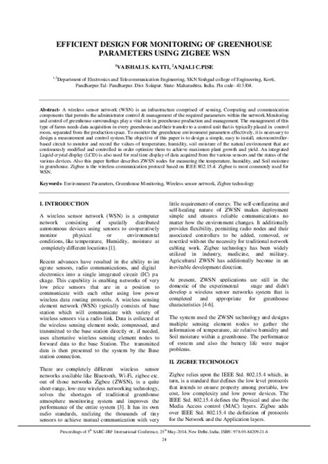 Pdf Efficient Design For Monitoring Of Greenhouse Parameters Using Zigbee Wsn 1