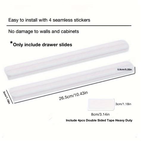 2pcs Self Adhesive Slide Rails Storage Box Rails Upgrade Your Drawers