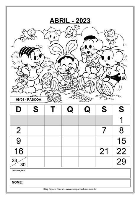Calendários 2023 para o ano todo Blog Espaço Educar