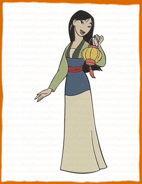 Fa Mulan Filled Embroidery Design 7 Instant Download Etsy