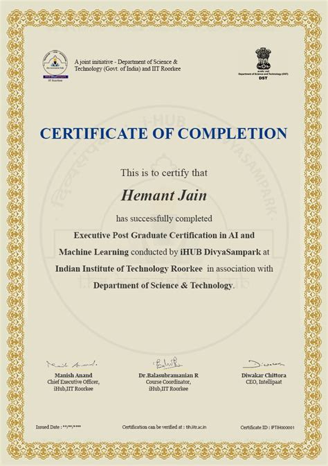 Executive PG Certification In AI And Machine Learning IIT Roorkee IHUB