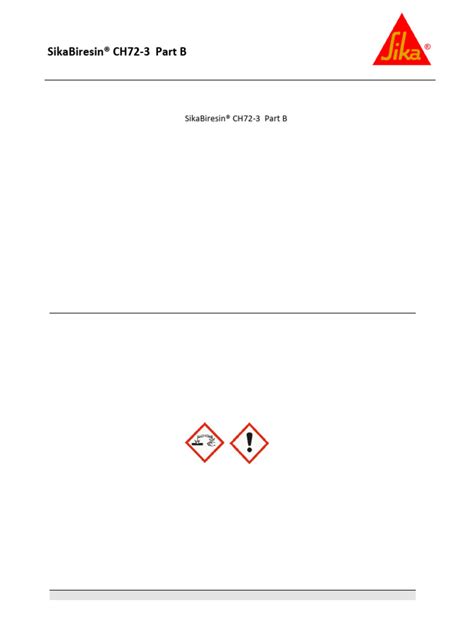 Sikabiresin Ch72 3 Part B Safety Data Sheet Pdf Toxicity Waste