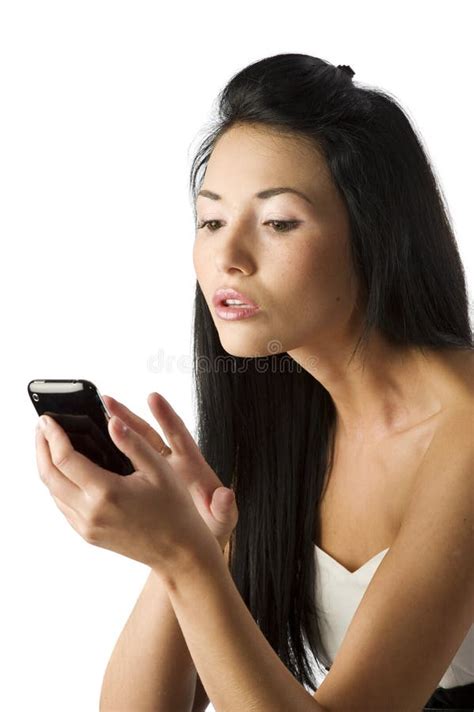Asian Girl Calling With Surprise Stock Image Image Of Fashion Asian