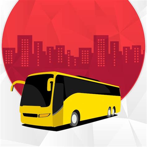 Premium Vector Public Transport Bus In The Cityscape Illustration