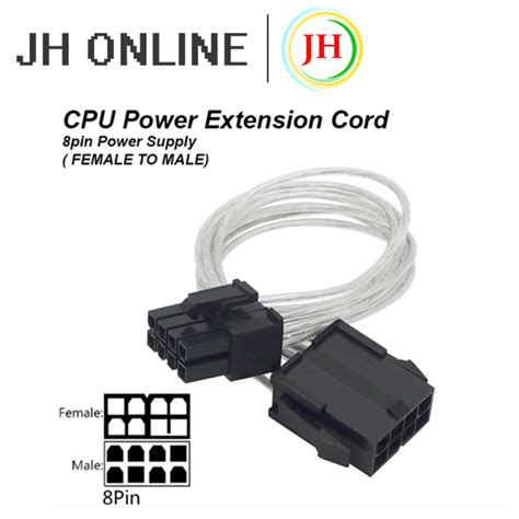 Cpu Power Extension Cord 8pin Power Supply Line Lengthened Power