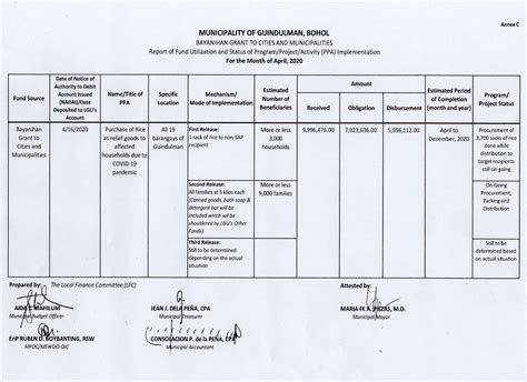 Bayanihan Grant Report