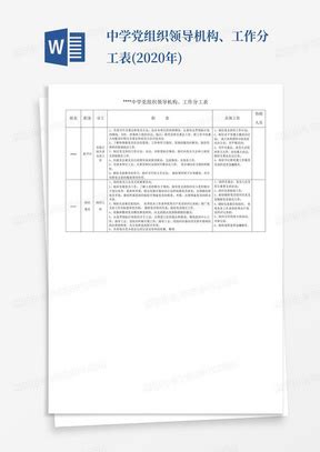 工作分工表Word模板 工作分工表Word模板下载 熊猫办公