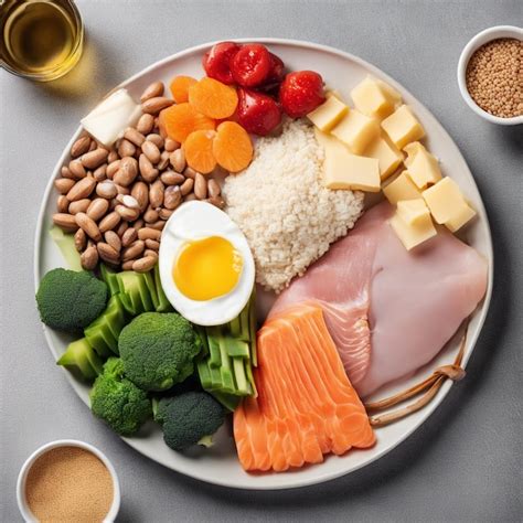 Balanced Plate Of Nutritious Protein Fats And Carbs Premium Ai